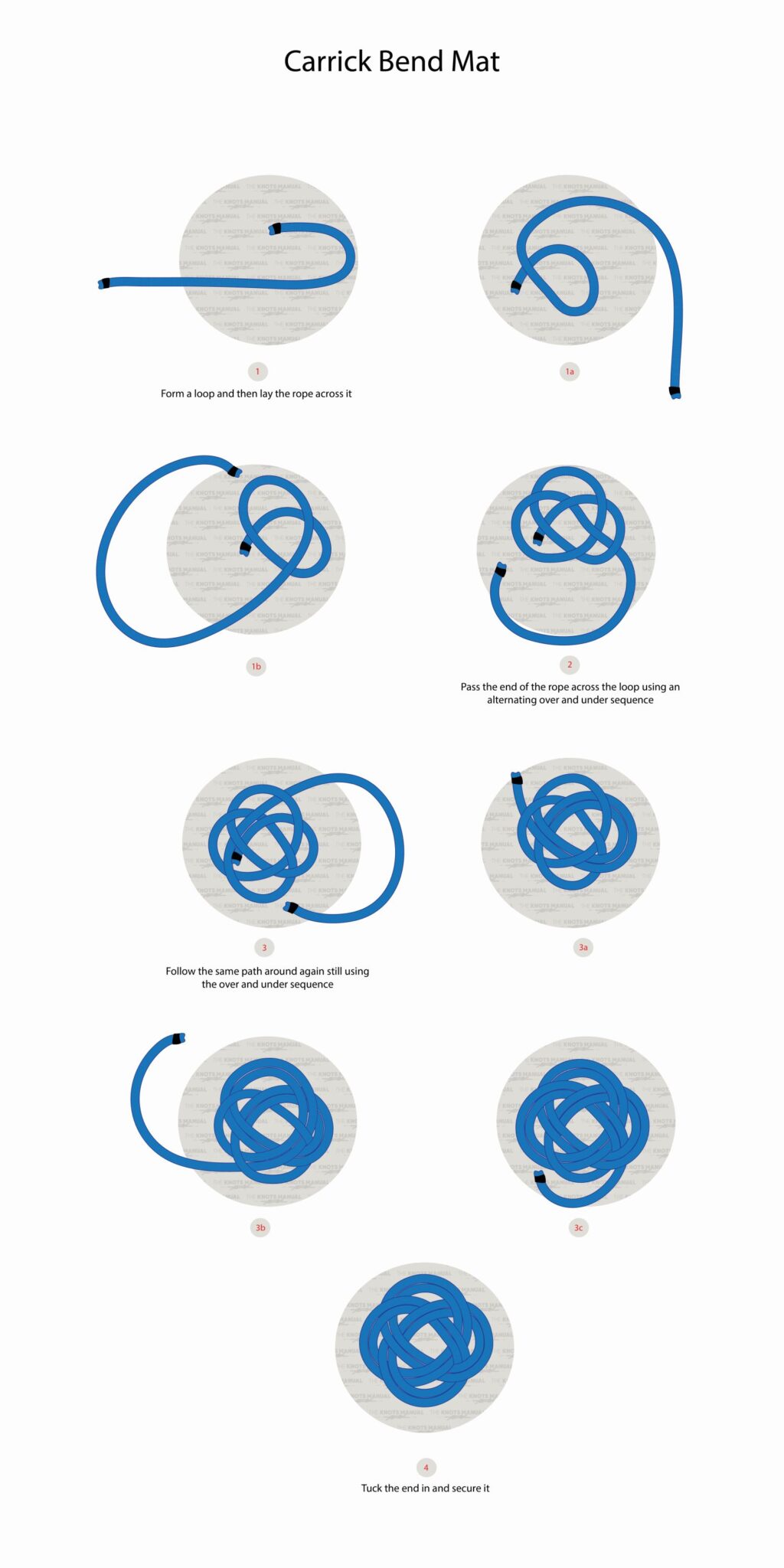How to Tie a Carrick Bend Mat: Illustrated Guide